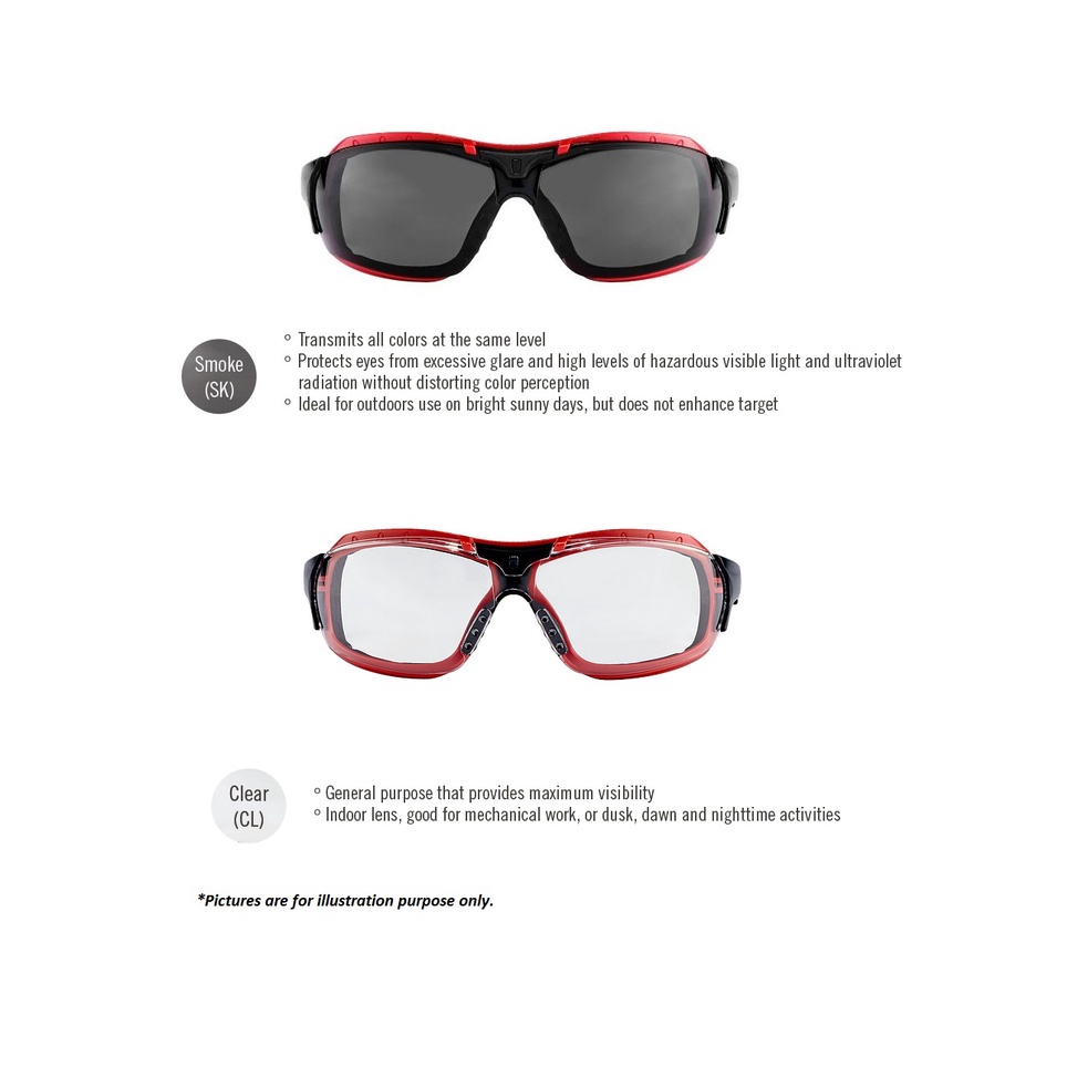 Red Wing Safety Glasses - Heavy Duty 95214 (SMOKE OR CLEAR - 1PC ...