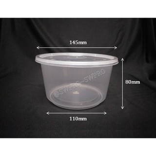SW1000B Round Plastic Food Container / Tupperware Plastik Bulat / Bekas ...