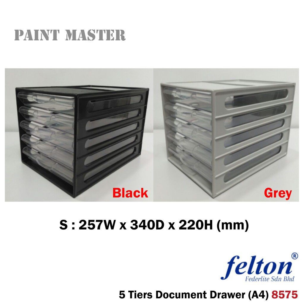 FELTON 5 Tiers Document Drawer / A4 Paper Drawer / Plastic Office ...