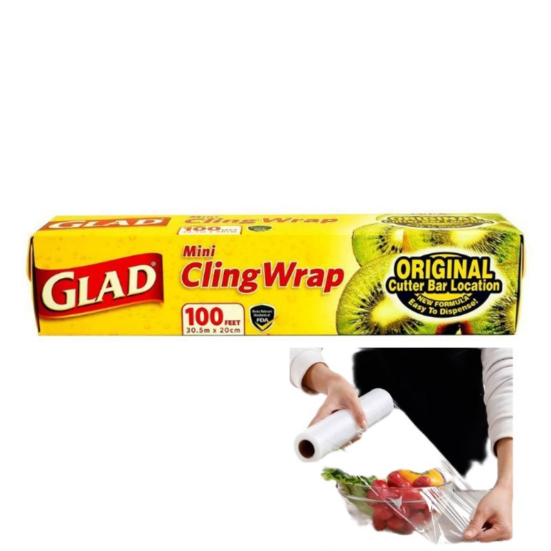 [TKM] GLAD (Mini) Cling Wrap 100Feet 30.5m x 20cm (000112) | Shopee ...
