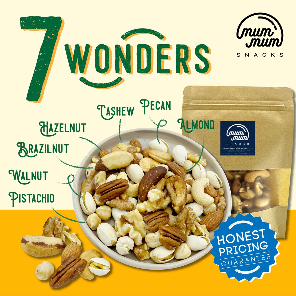 Mum Mum 7 Wonders Premium Roasted Mixed Nuts [500g & 1kg] | Shopee Malaysia