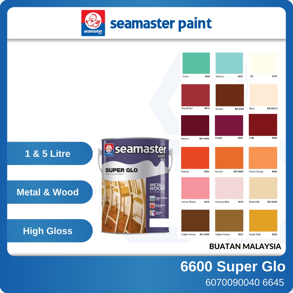 SEAMASTER 1Liter 5Liter Super Glo 6600 High Gloss Finish Wood and Metal ...