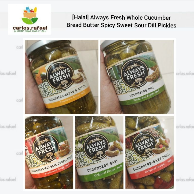 [Halal] Always Fresh Whole Cucumber Bread Butter Spicy Sweet Salty Sour ...