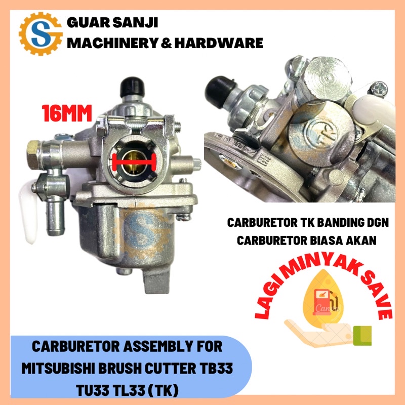 CARBURETOR ASSEMBLY FOR MITSUBISHI BRUSH CUTTER TB33 TU33 TL33 (TK) | Shopee Malaysia