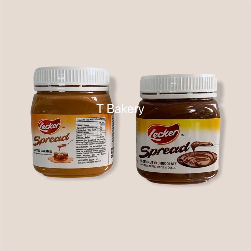 Lecker spread Hazelnut Chocolate / salted caramel 200g 375g Nutella ...