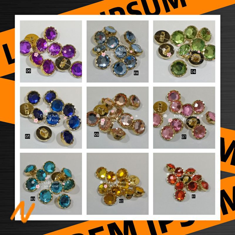 (10pcs) Butang Baju Kurung/Butang Baju Melayu/ Butang Krystal/ Crystal ...