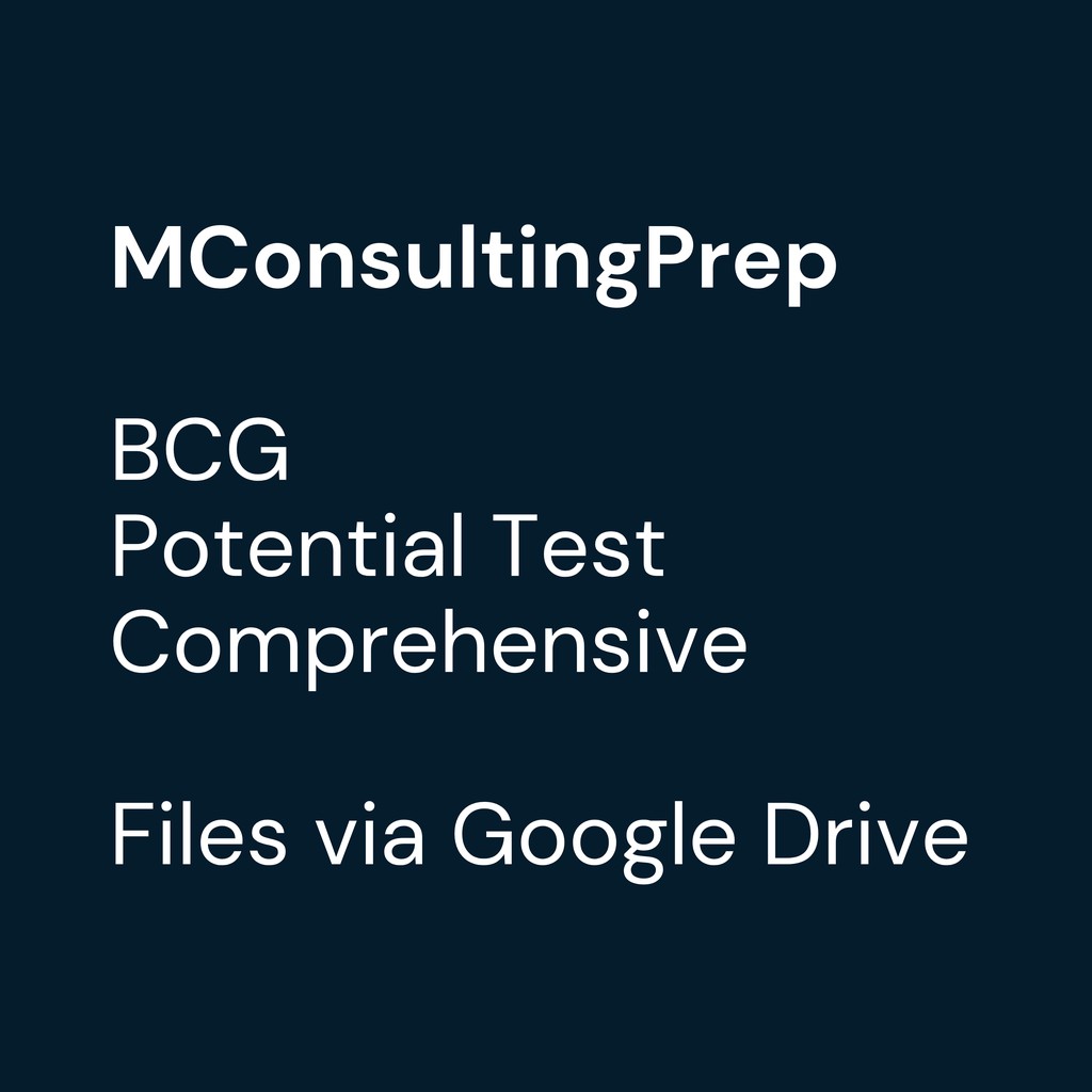 MConsultingPrep - BCG Potential Test Comprehensive (BCG Online Case ...