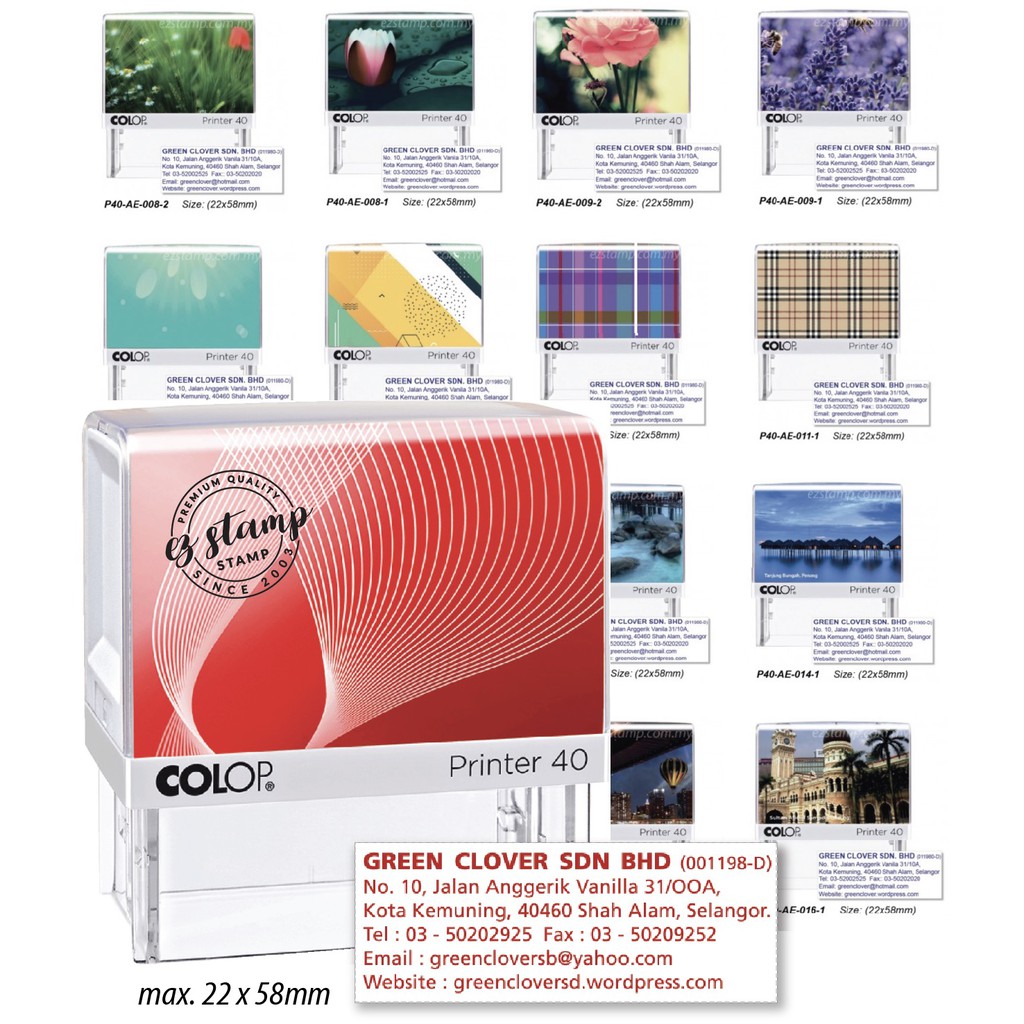 COLOP NEW Printer P40 Personalized Self-Inking RED Rubber Stamp Chop ...