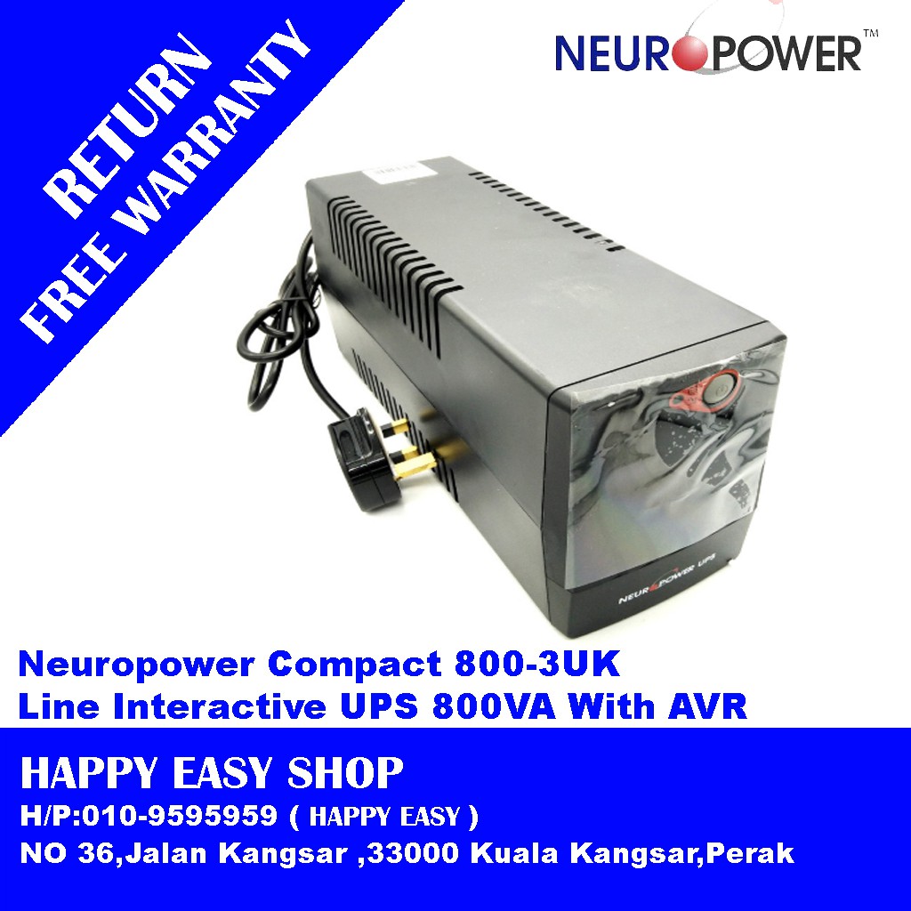 Neuropower Compact 800-3UK Line Interactive UPS 800VA With (NEW) | Shopee Malaysia