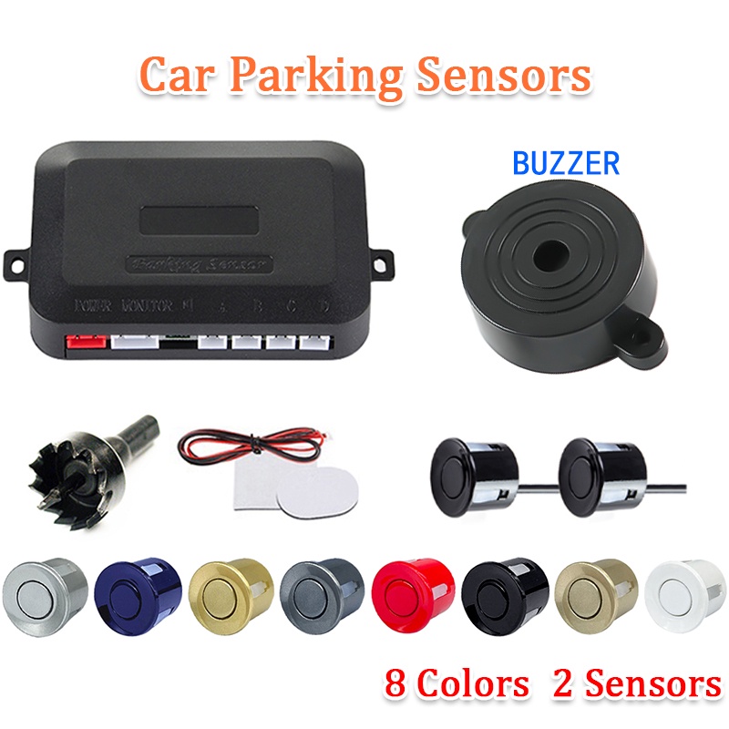 Car Parking Sensor Kit 2 Sensors 22mm Led Screen Reverse Radar Sound