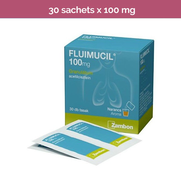 Fluimucil 100mg Powder to clear mucus and phlegm from lungs, bronchi ...