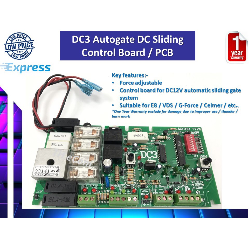 Dc3 Autogate Dc Sliding Control Panel Board Shopee Malaysia