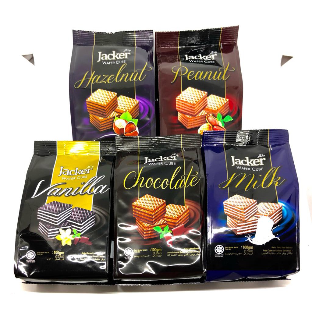 JACKER WAFER CUBE 100GM VARIOUS FLAVOURS CUBES DE GAUFRETTE | Shopee ...