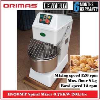 ORIMAS Spiral Mixer 0.75KW 20Litre HS20MT - Heavy Duty - 6 Months Local ...