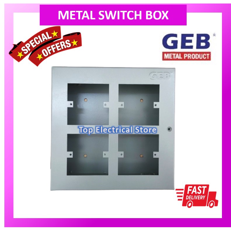 GEB SWITCHES METAL BOX 4S ELECTRICAL CLAD BOARD KOTAK SUIS ELEKTRIK ...