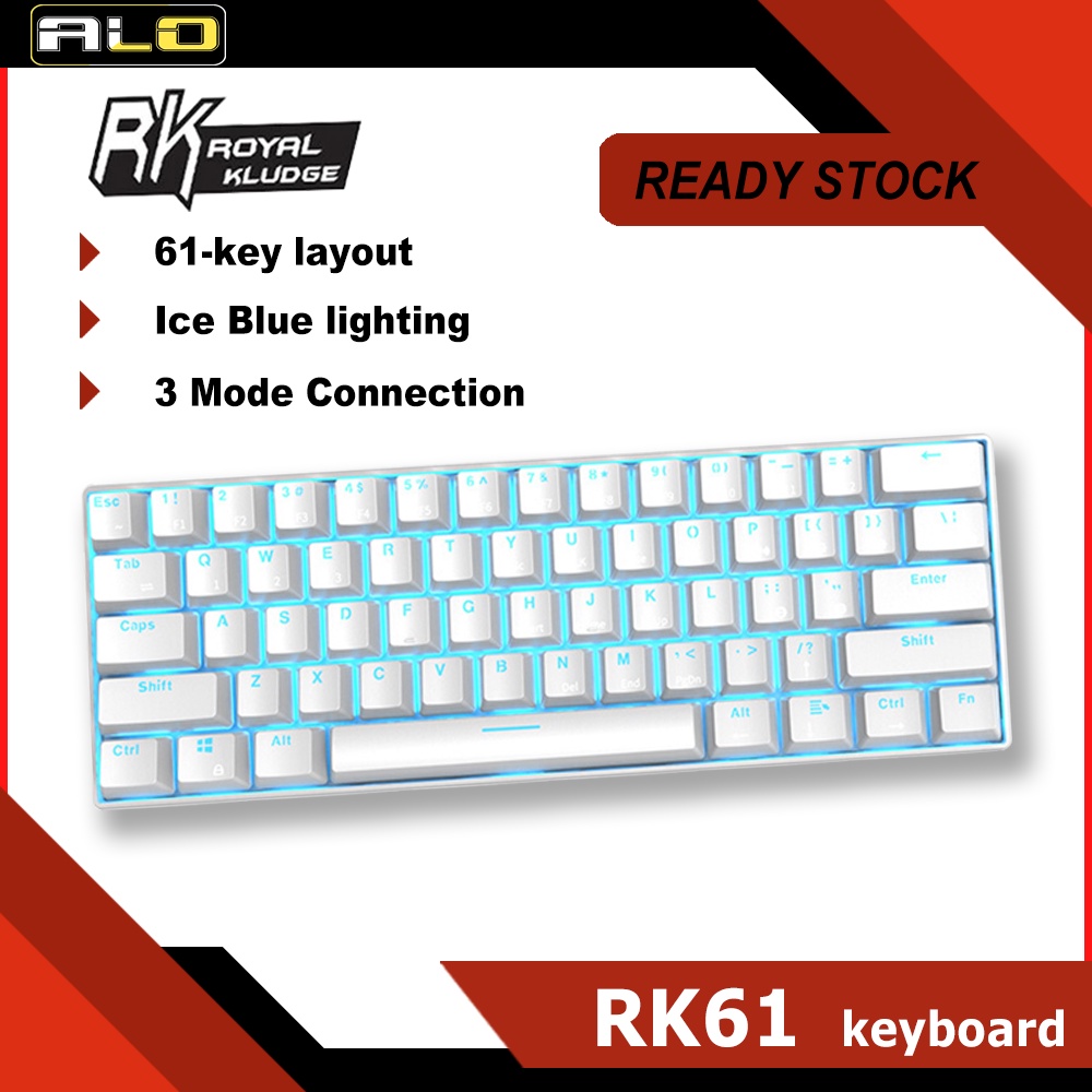 🔥Ready Stock🔥 ALO RK61 Mechanical Keyboard 60% Blue Backlit Wired ...