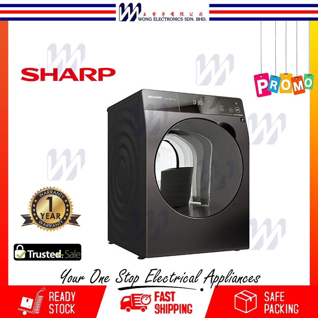 Sharp ESDK1054PMS Front Load Washing Machine 10.5kg/7kg Washer Dryer ...