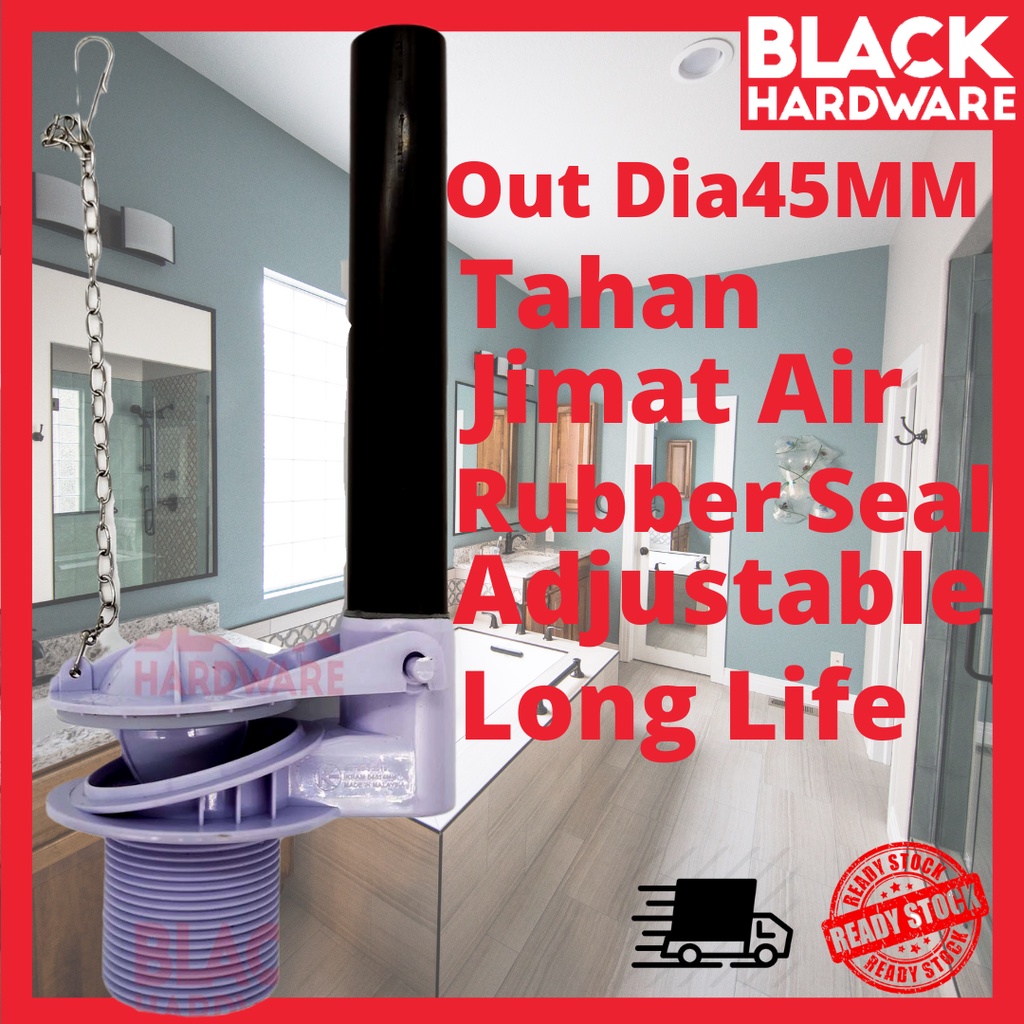 Black Hardware Home Toilet Water Tank Cistern Siphon Drain Valve Flush ...