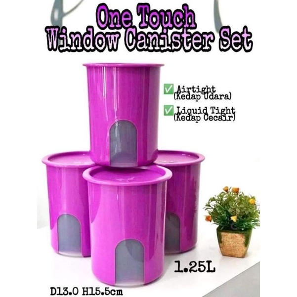 [1 UNIT SALE] TUPPERWARE ONE TOUCH OT WINDOW CANISTER JUNIOR 1.25L 1 PC ...