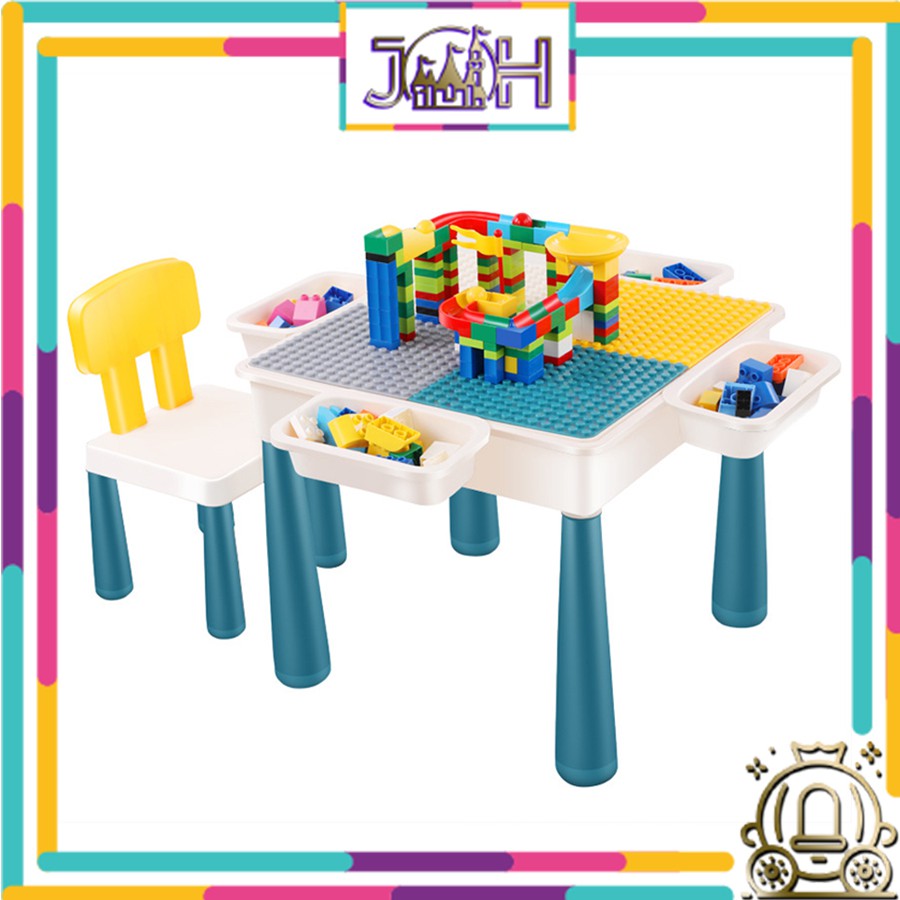 High Quality Big Size Lego Kids Multi-Function Building Blocks Playing & Study Table With Chair ...