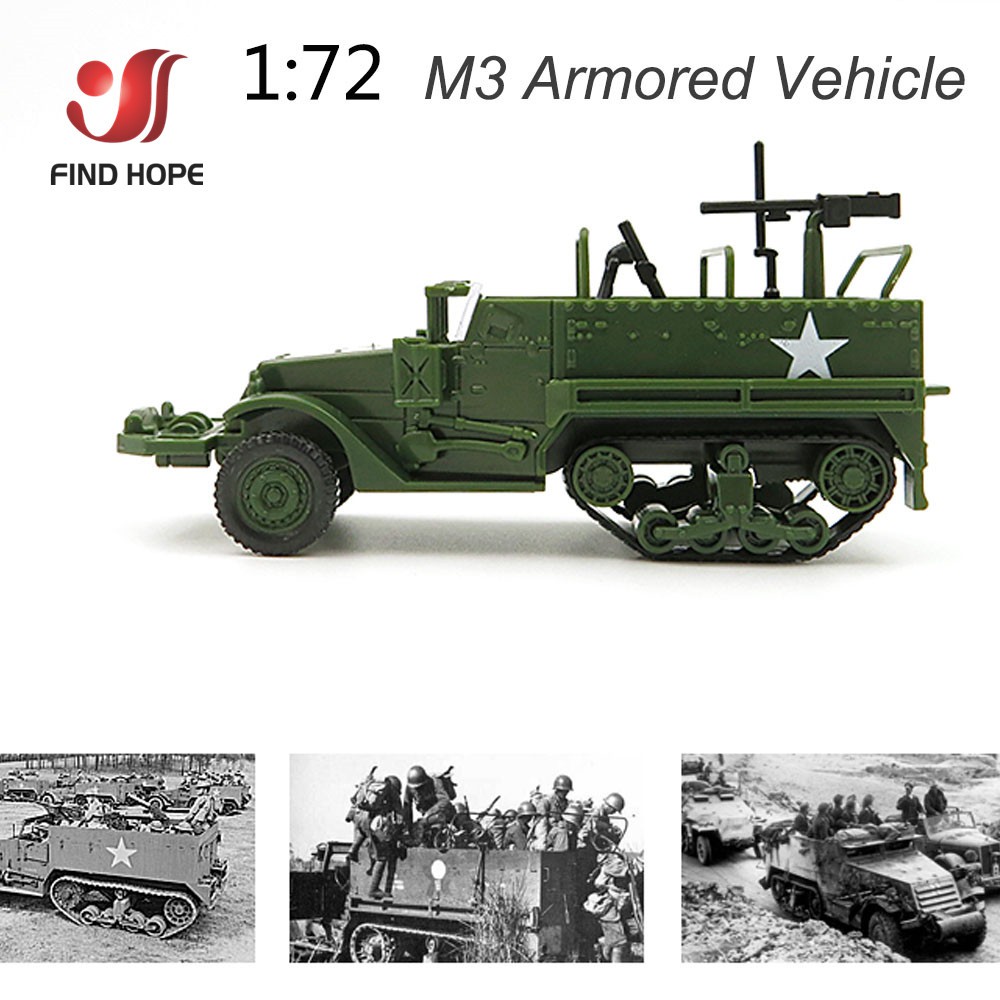 1:72 M3 Half Track Military Armored Vehicle Assembly Model Toy For ...