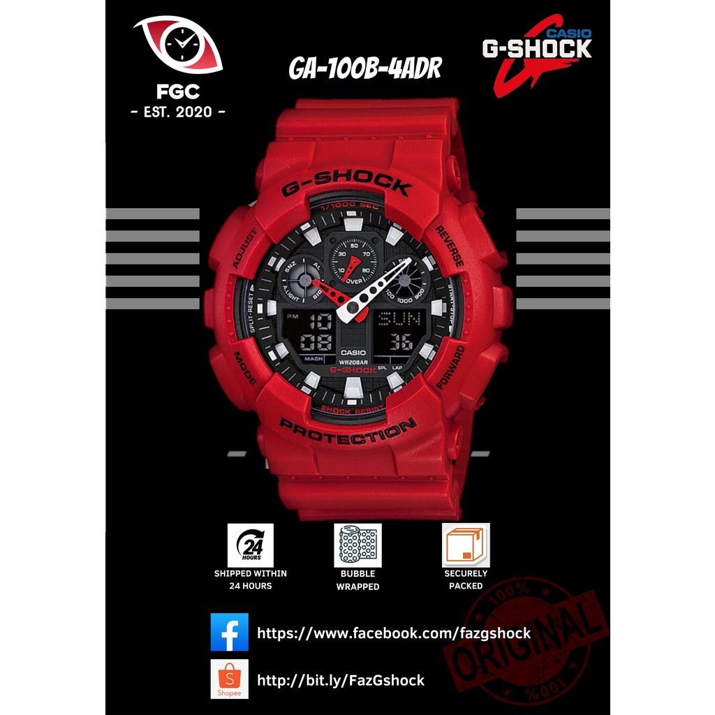 [READY STOCK] CASIO G-SHOCK GA-100B-4ADR **SPECIAL COLOR MODEL** 100% ...