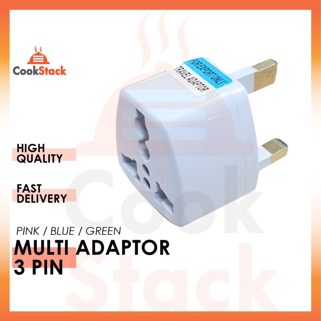 CS_ Multi Adapter 13A 3 Pin UK Plug Universal Adaptor Neon Light Socket ...