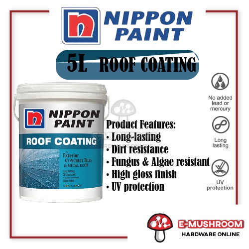 5L Nippon Paint Roof Coating | Shopee Malaysia