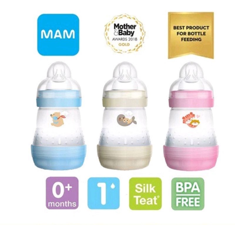 💖1Pieces, 160ml 5,5oz] 💖MAM Anti Colic Baby Feeding Bottle Botol Susu ...
