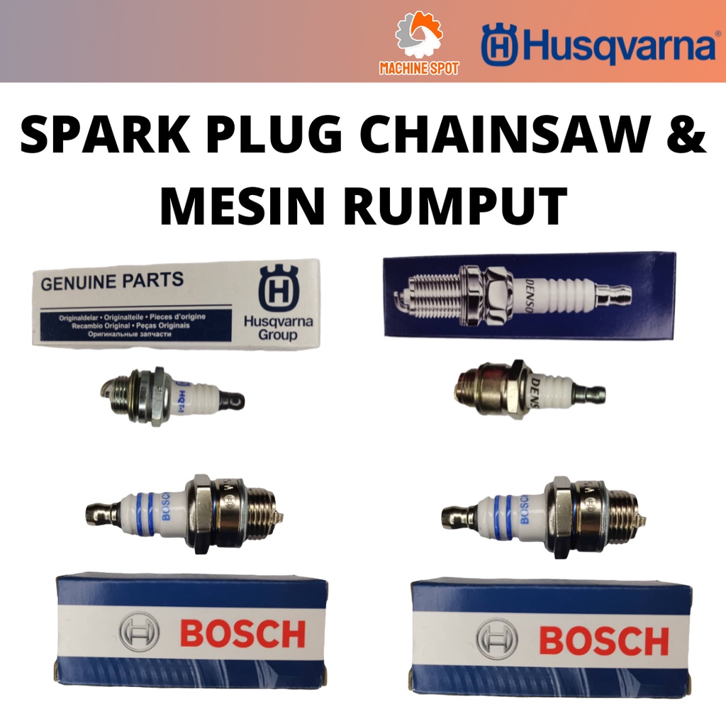 ORIGINAL SPARK PLUG CHAINSAW AND GRASS CUTTER MESIN RUMPUT HUSQVARNA ...