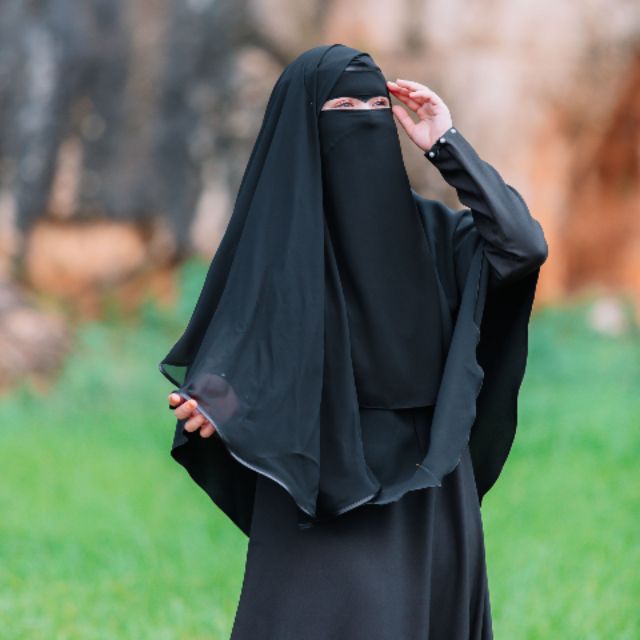 (FREE GIFT) NIQAB HUMAIRA (2 LAYERS PIPING) MATERIAL FROM EGYPT ...