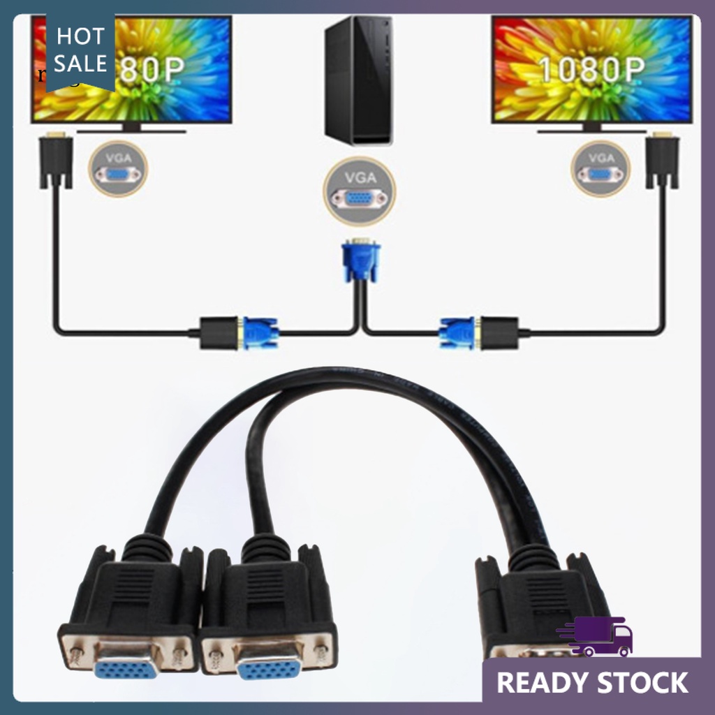 RGA Adapter VGA Adapter Cable 1 Computer to Dual 2 Monitor Adapter ...