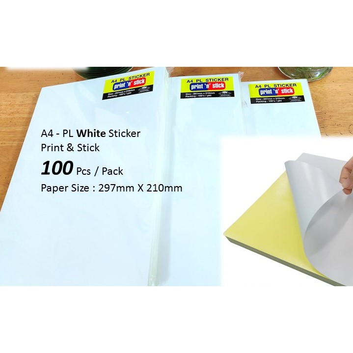 A4 Self Adhesive - A4 Label Sticker Paper (100 sheets/pack) / A4 PL ...