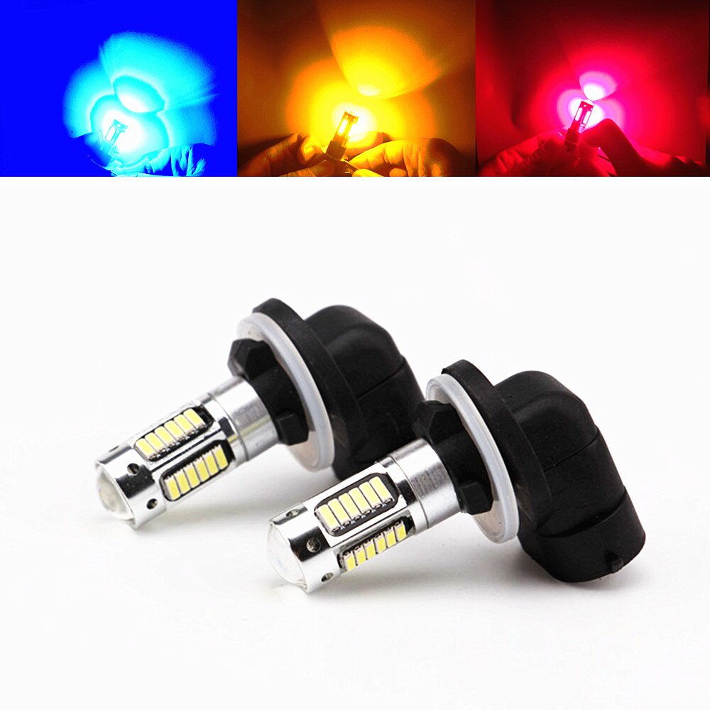 2PCS H27 881 H27W/2 LED Car Bulbs Fog Lamp 4014 30SMD DRL Daytime Running External Lights ...