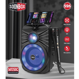 SOONBOX S26 Karaoke Wireless Bluetooth 5 Inch Portable Speaker with Mic ...