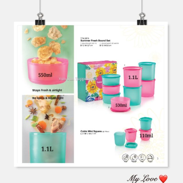 Tupperware Summer Fresh Round Set (12 pcs) | Shopee Malaysia