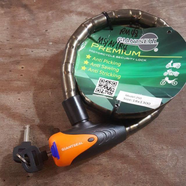 ORIGINAL Giantseal Motorcycle Cable Lock 1300MM Extra Long Chain Lock ...