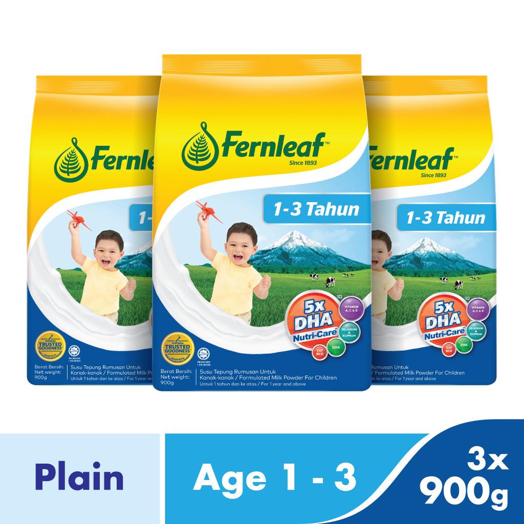 Fernleaf Milk Powder for Children 1 - 3 years Plain (900g x 3) | Shopee ...