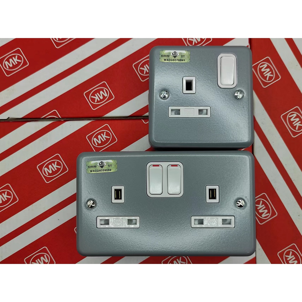MK G2977/G2946 13a Metal Clad Switch Socket Outlet | Shopee Malaysia