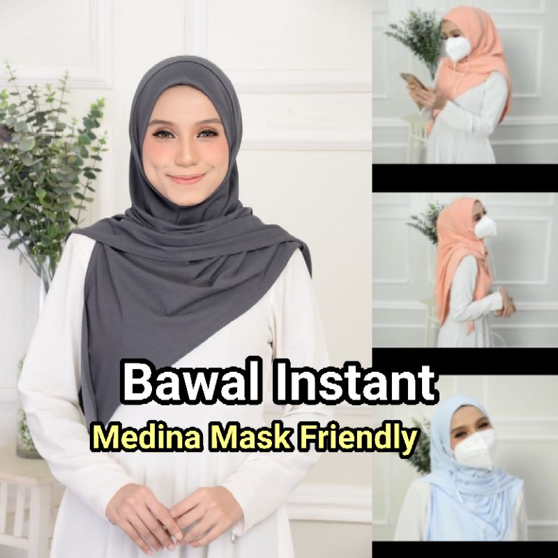 Tudung Bawal Instant Sarung Lazy Travel Medina mask handsfree friendly ...