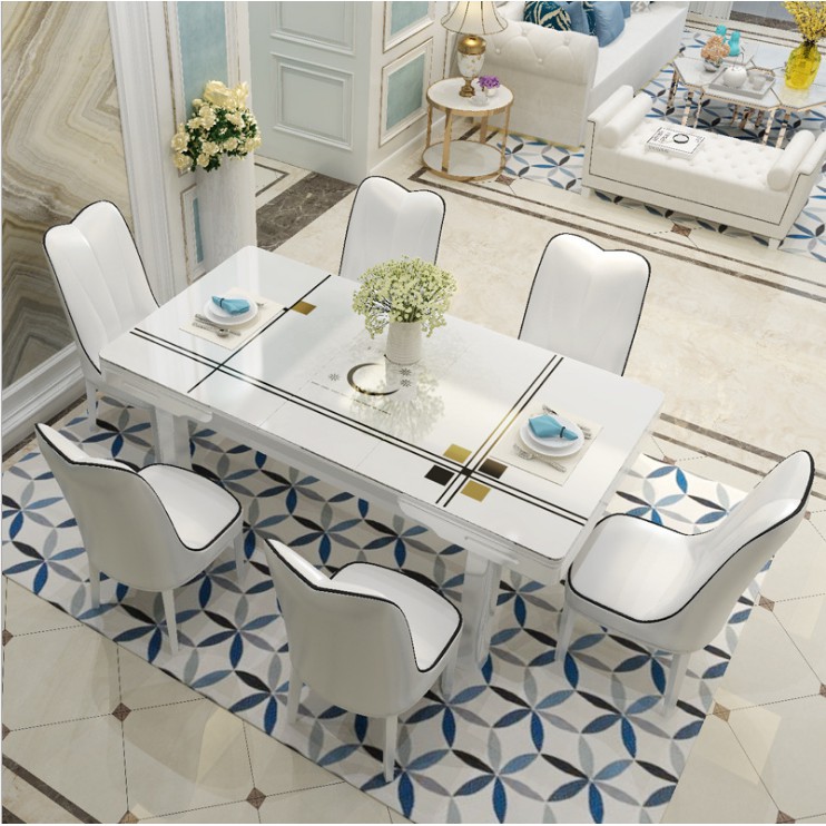 Extendable - Dining Set / Set Meja Makan (1 Solid Wood Dining Table ...