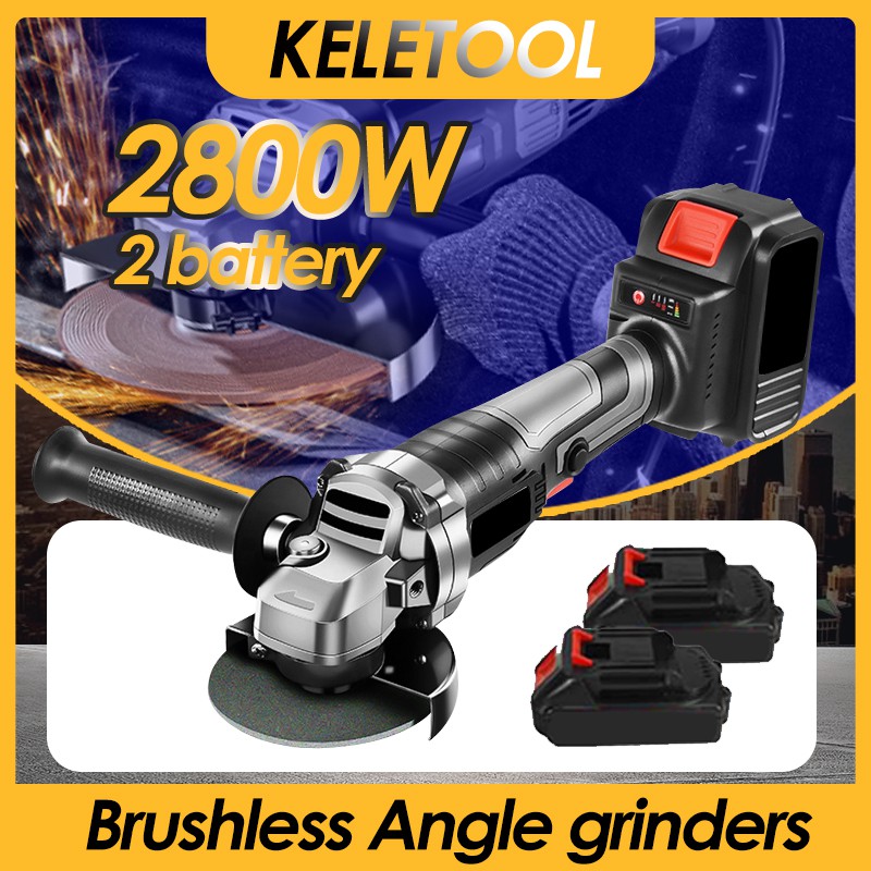 KELETOOL 2800W 100mm Brushless Cordless Impact Angle Grinder DIY Power ...