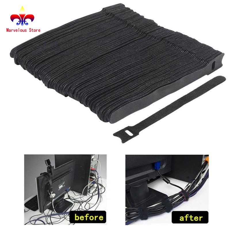 [Ready stock] [50 pcs] Universal Cable Management Band / Velcro Cable ...