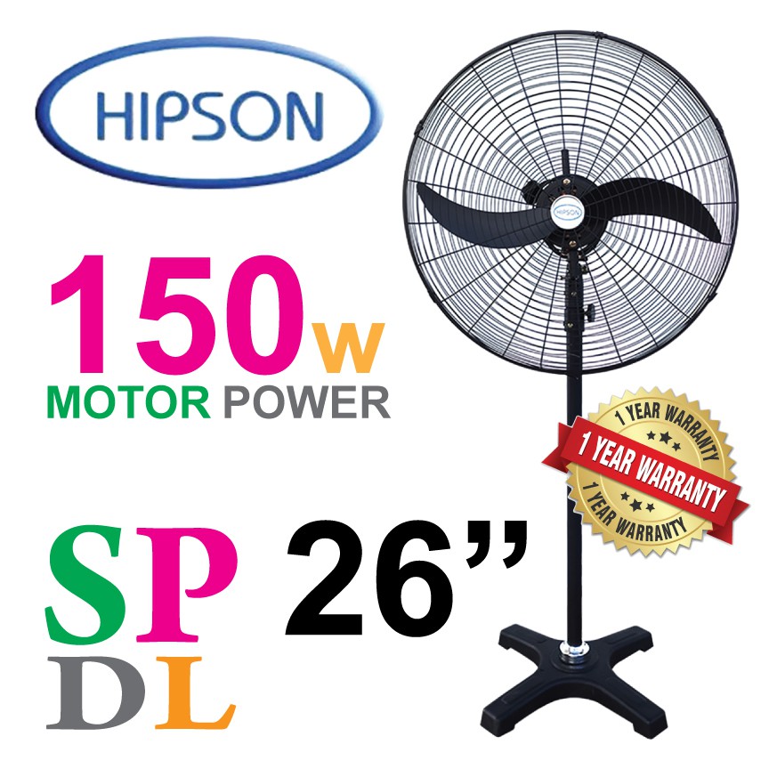 Hipson 26" Industrial Stand Fan Black Full Metal | Shopee Malaysia