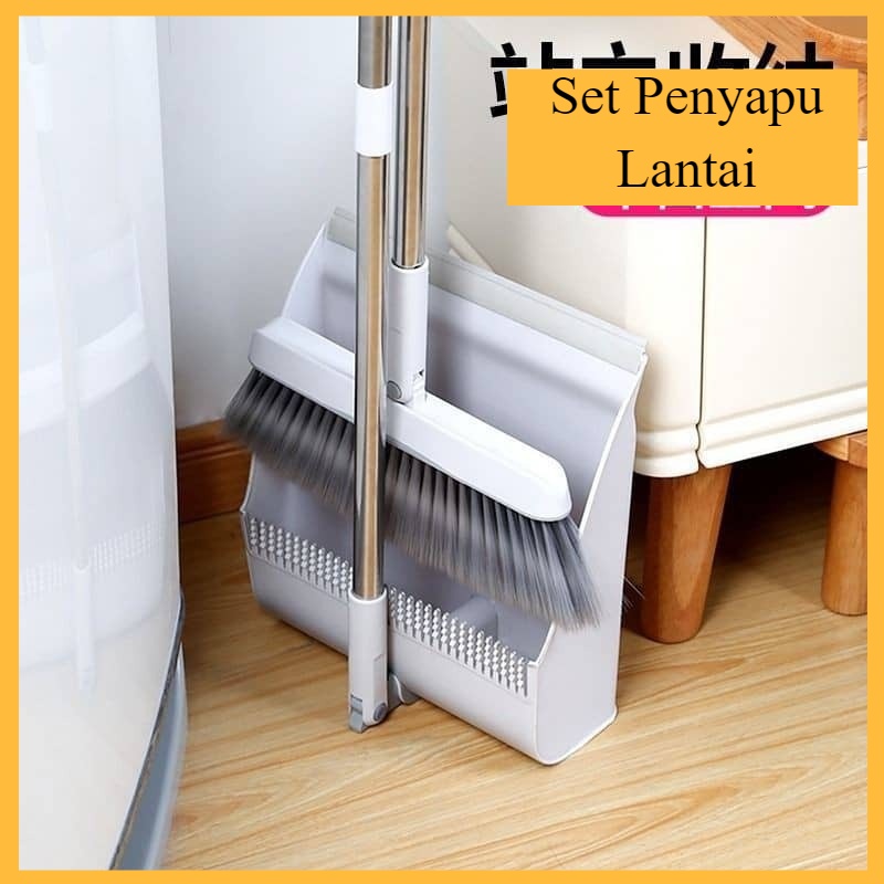 Set Penyapu Lantai dan Penyodok Sampah Boleh Lipat Foldable Broom ...