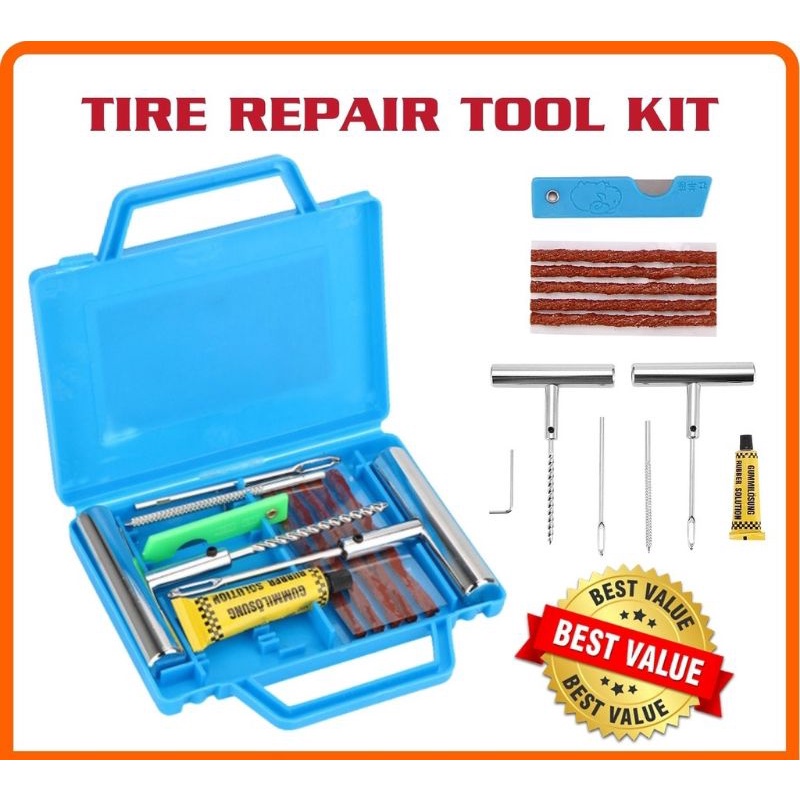 Tire Repair Tool Kit Motorcycle Car Tyre Puncture Mini Tool Tayar Bocor ...