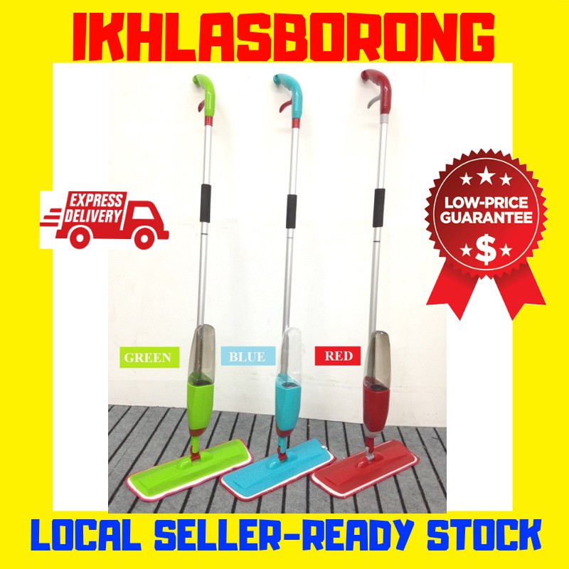(Ready Stock) Easy Spray Mop Water Cleaning with Pad Mop mop Lantai ...