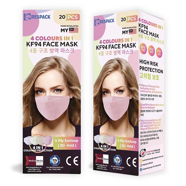 Respack KF94 Face Mask 20's - 4 in 1 Color Series (Royal Nova Series ...
