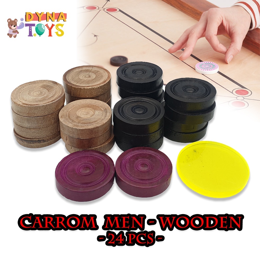 Carrom Men Set With Striker (24pcs) | Shopee Malaysia