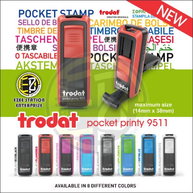 New Product POCKET STAMP- Trodat Pocket Printy 9511 Self Ink Rubber ...